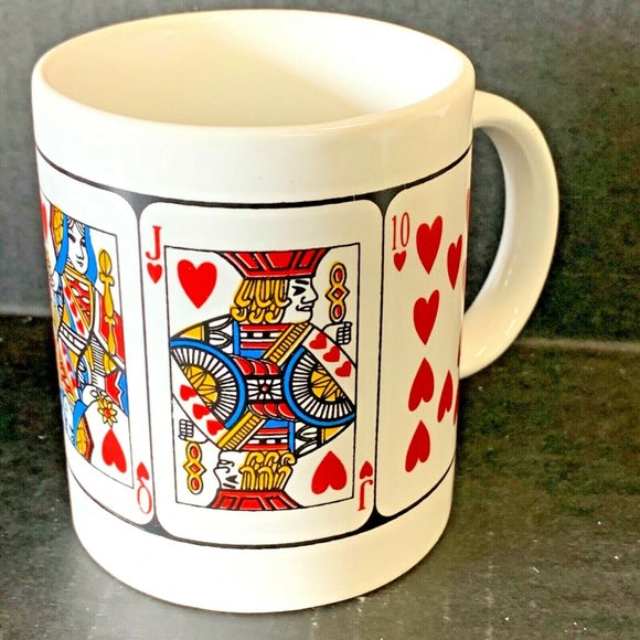 Unbranded | Dining | Vintage Coffee Mug Playing Cards Hearts Royal ...